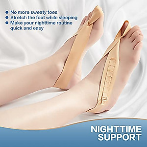 Plantar Fasciitis Night Splint, Adjustable Strap Night Splint for Plantar Fasciitis Relief Women Men Achilles Tendonitis