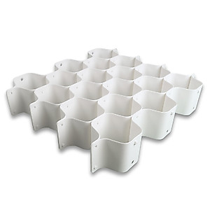 TIDYBEE Honeycomb Drawer Organizer for Socks, Underwear, Baby Clothes, Lingerie, Belts, Scarfs – Adjustable, Expandable and Sturdy DIY Dresser Drawer Divider Separator for Home and Nursery White