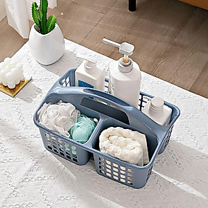Generic 1PCS Portable Shower Basket,Hollow Out Storage Basket Plastic Storage Box Divided Storage Organizer for Bathroom(blue), AM0XEB0JXA7US