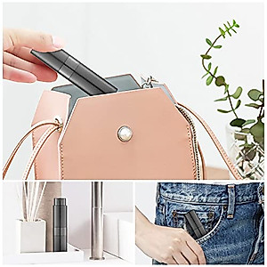 LISAPACK 8ML Brushed Atomizer Perfume Spray Bottle for Travel, Empty Refillable Cologne Dispenser, Portable Sprayer (Black)