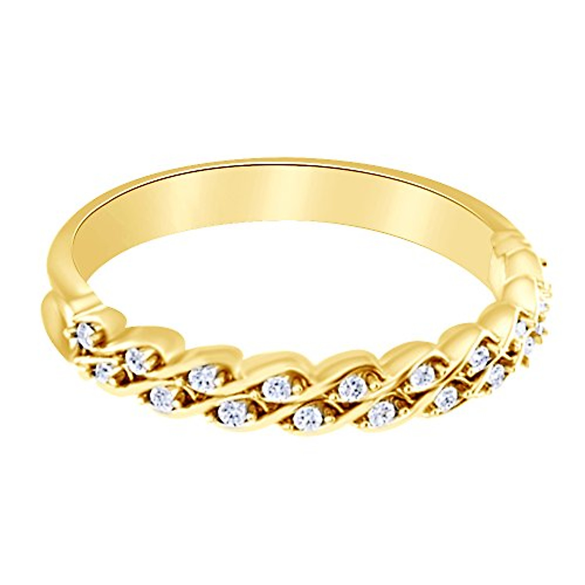 AFFY Natural Diamond Vintage Engagement Wedding Ring in 14K Solid Yellow Gold (0.1 Ct),Ring Size-6.5