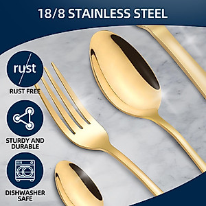 ITITT 60-Piece Silverware Set,Silverware Set for 12, Stainless Steel Flatware Cutlery Set For Home Kitchen Restaurant Hotel, Kitchen Utensils Set, Mirror Polished, Dishwasher Safe