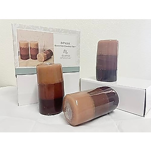 Cafemoon Scented Pillar Candles, Set of 3 Slightly Distorted Pillar Candles