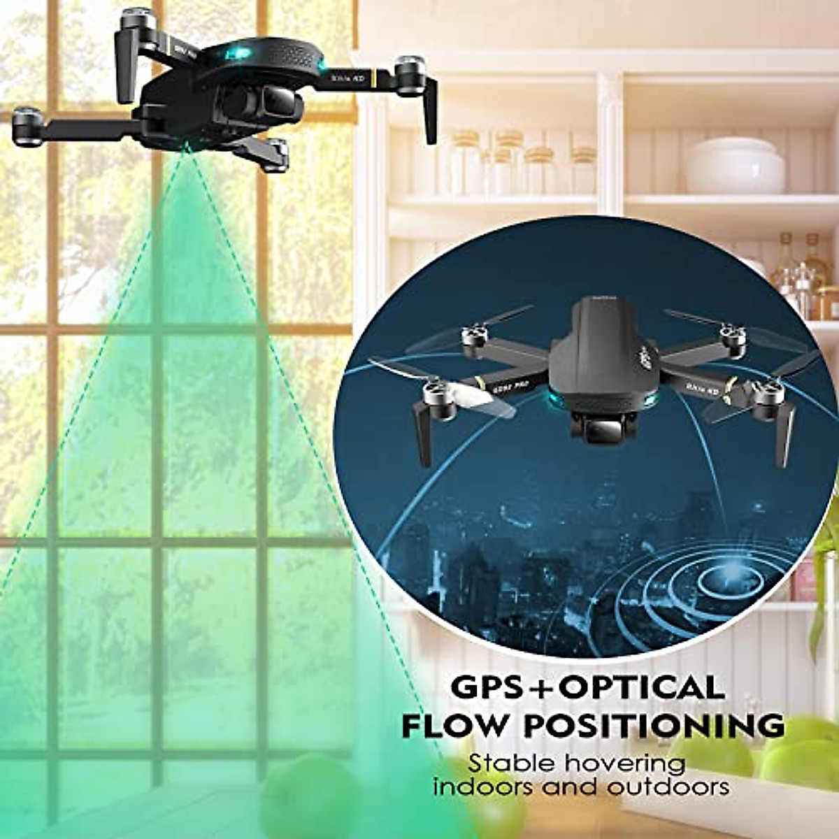 NEW Drone Pro Obstacle Avoidance GPS Drone with 4K EIS Camera for Adults Beginner Professional Foldable FPV RC Quadcopter with Brushless Motor, Auto Return Home, Selfie, Follow Me, Waypoints Fly , Circle Fly, Auto Hover, Headless Mode with Carrycase (GD93