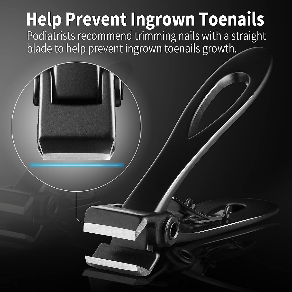 EBEWANLI Straight Nail Clipper, 17mm Wide Jaw Opening Extra Large Toenail Clippers for Thick Nails or Tough Fingernail & Ingrown Toenail, Heavy Duty Thick Toenail Clippers for Seniors, Men, Adult