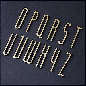 Solid Wall Decorative, 70mm Brass Letters English Alphabet Home Decoration Copper Letter Arabic Numerals House Number DIY Shop Name, 1pcs (Size : Y)