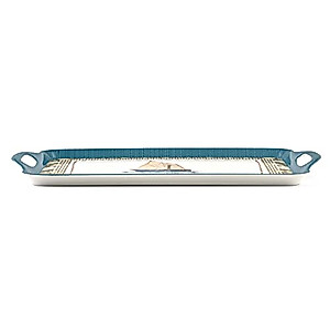 Pimpernel Coastal Breeze Collection Large Handled Tray | Serving Tray for Lunch, Coffee, or Breakfast | Made of Melamine for Indoor and Outdoor use | Measures 18.9" x 11.6" | Dishwasher Safe