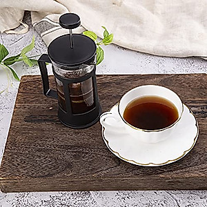 Entemah French Press Coffee Maker, Coffee Press with Heat Resistant Thickened Borosilicate Glass, 12oz(350ml)