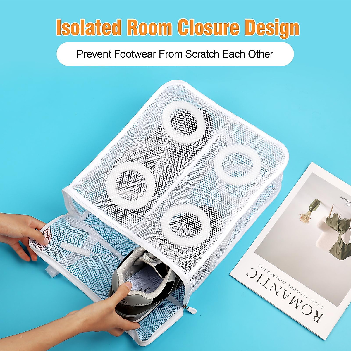 OKAKA 2Pcs Shoes Wash Bags Mesh Laundry Bags Sneaker Mesh Washing Bags for Gym Shoes,Sneaker,Slipper, and Other Washer-Safe Footwear