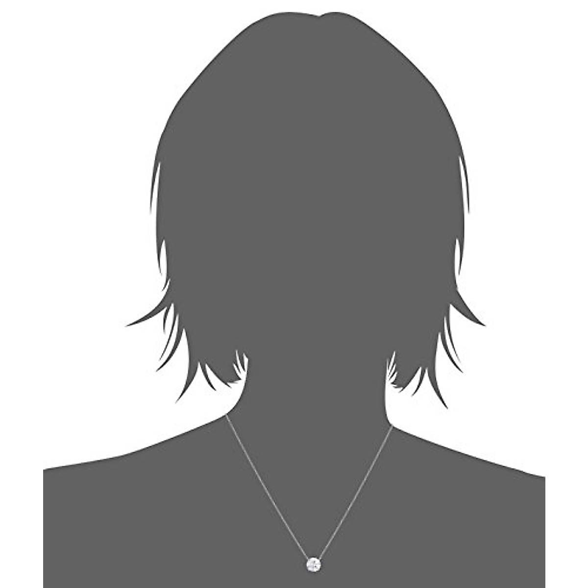 Amazon Collection Platinum-Plated Sterling Silver Infinite Elements Cubic Zirconia 3 ct Round Solitaire Pendant