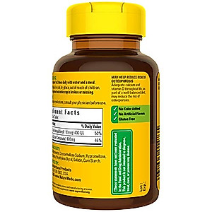 Nature Made Calcium 600 mg with Vitamin D3 for Immune Support, Tablets, 60 Count, helps support Bone Strength (Pack of 3)