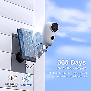IHOUONE Security Cameras Wireless Outdoor,Solar Powered Outdoor Camera,Continuous Power Supply for 365 Days/PIR Human Detection/Alarms/SD Slot/2-Way Audio for Indoor Cameras