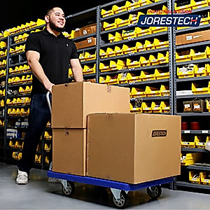 JORESTECH Platform Cart Folding Dolly Foldable Warehouse Moving Push Hand Truck (660 LBS PVC Wheels)