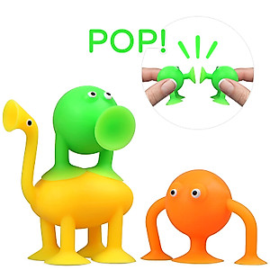 ZEIZRWK Suction Toys, 36PCS Kids Suction Cup Toys Silicone Building Blocks with Eggshell Storage,Suction Bath Toys for 3 4 5 6 7 8 Year Old Boy Girls