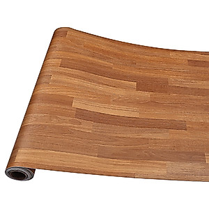 HDSticker Self Adhesive Vinyl Butcher Block Wood Contact Paper for Kitchen Countertop Cabinets Door Table Desk Furniture Decal 15. 7X117 Inches, Brown