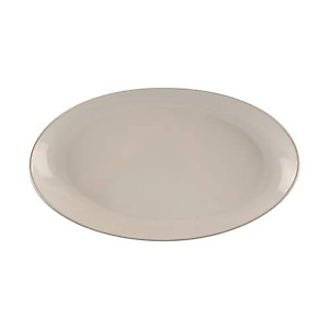 G.E.T. OP-1690-AW Heavy-Duty Shatterproof Plastic Oval Melamine Serving Platter, 16" x 9", American White