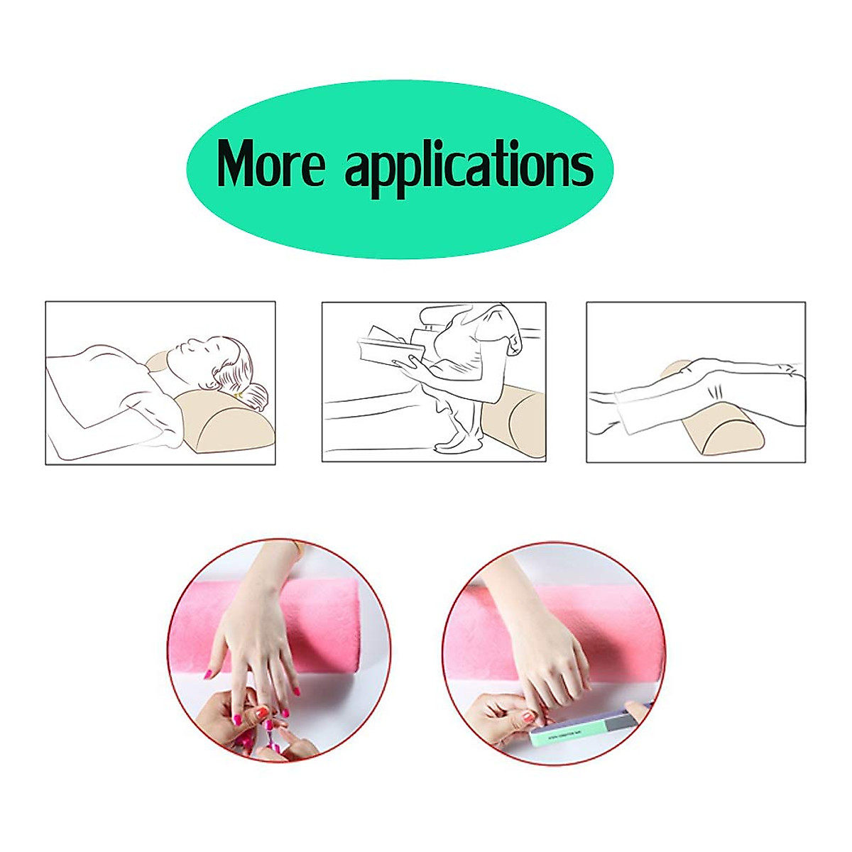 SKYZONAL Memory Foam Bolster Pillow with Removable Cover for Neck Leg Back Lumbar Spine Knee Pain Relief Pillow Lumbar Support Multi-use for Bed, Sleeping