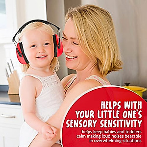 Baby Hearing Protection Earmuffs with Noise Reduction - Lightweight, Adjustable and Foldable NRR 20dB Safety Ear Protection for Infants to Toddlers (3 Months to 2 Years)