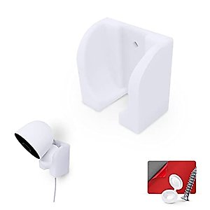 BRAINWAVZ Wall Mount for Google Nest Wired 2nd Generation Security Camera - Adhesive & Screw-in, Easy Slot-in Design (White)