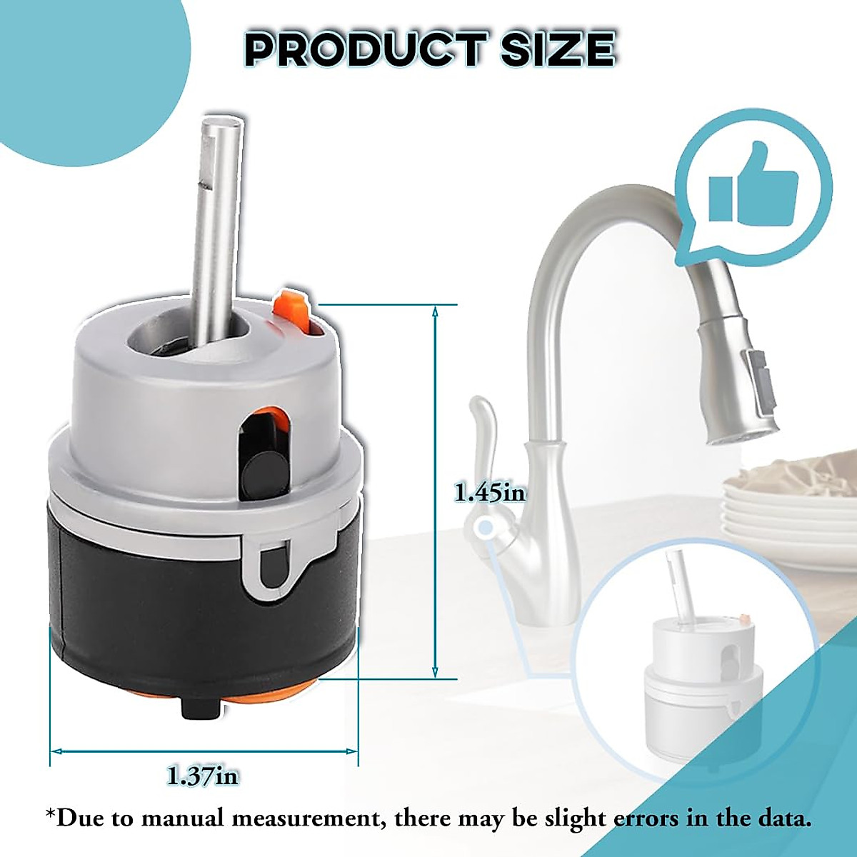 RP50587 Cartridge Valve for Delta DTS Faucet Cartridge Repair Kit, Kitchen Lavatory Shower Faucet Valve Assy, Works with DIAMOND Seal Technology Models Featuring Motion Cartridge with Allen Wrench