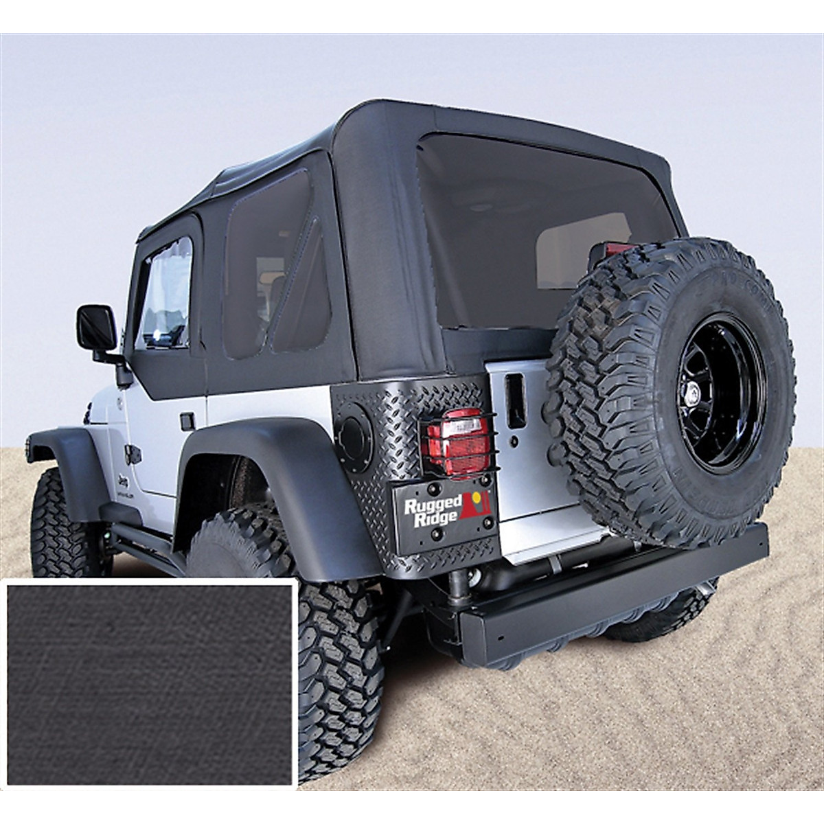 Rugged Ridge 13702.15 Soft Top, Door Skins, Black, Tinted Windows; 88-95 Jeep Wrangler YJ