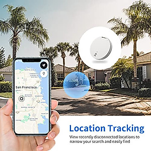 Key Finder Locator, Tracker for Keys and Wallets 2 Pack Two-Way Anti-Lost Alarm Phone Finder with Key Chain and Silicone Protective Case, Fit for Android/iOS (White)