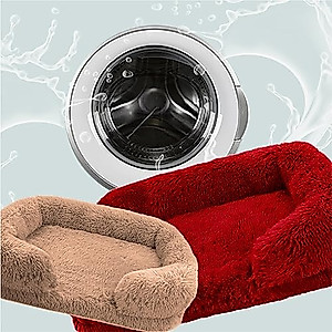 Valcla Dog Bed Creative Pet Dog Sofa Bed Square Kennel Pet Bed Cat Pad Autumn and Winter Warm Pet Kennel Removable for Cleaning Pet Bed (Color : Light Gray, Size : XX-Large)