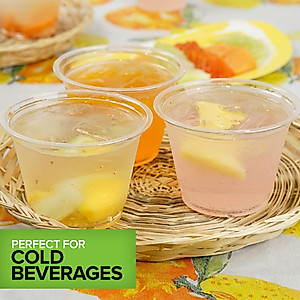 Stock Your Home 9 oz Clear Commercially Compostable Cold Cups Plant Based Eco Party Cup, Environmentally Friendly Recyclable Disposable Sustainable for Water, Wine & Beer Sample (50 Pack)