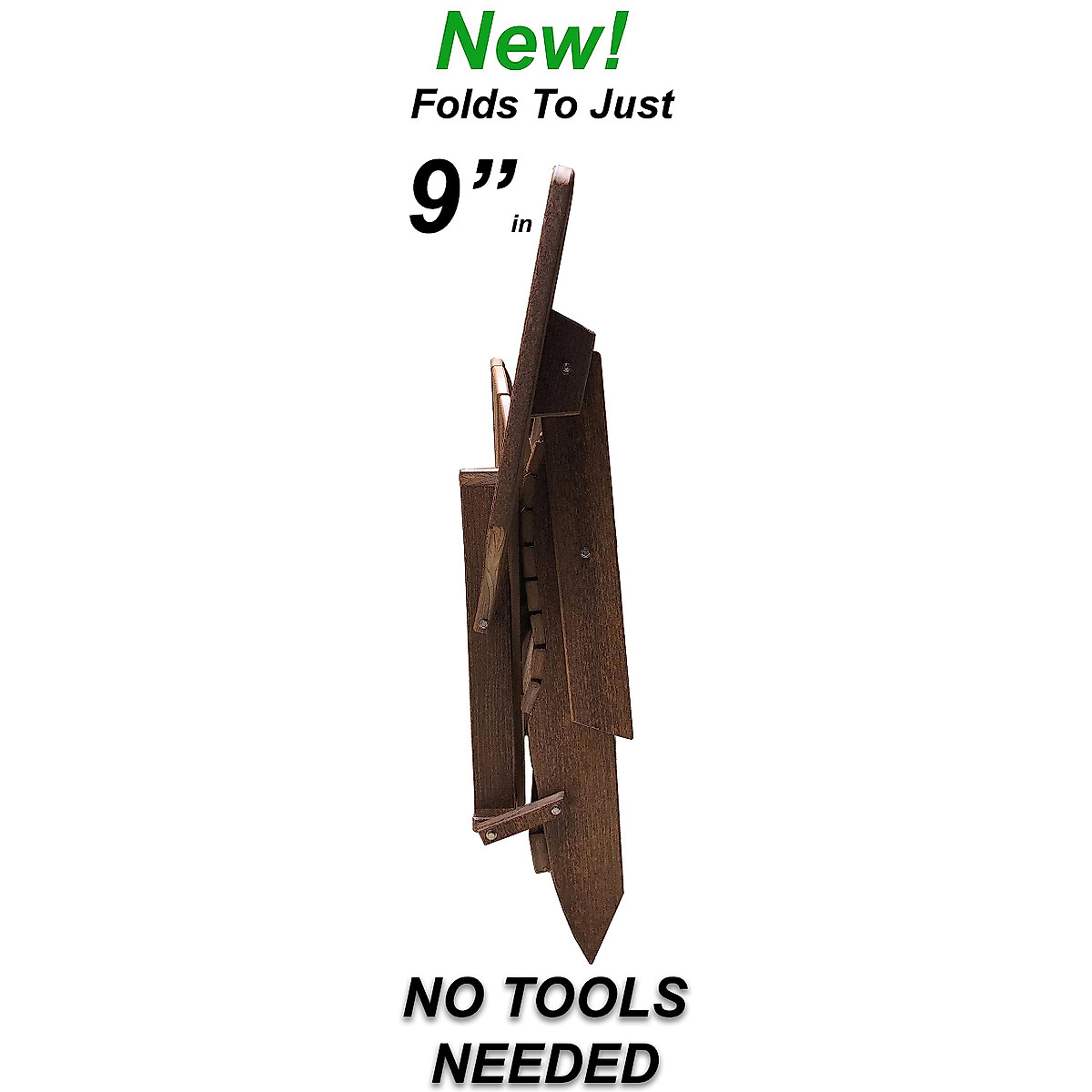 DuraWeather Poly® Classic King Size Folding Adirondack Chair (Antique Mahogany)