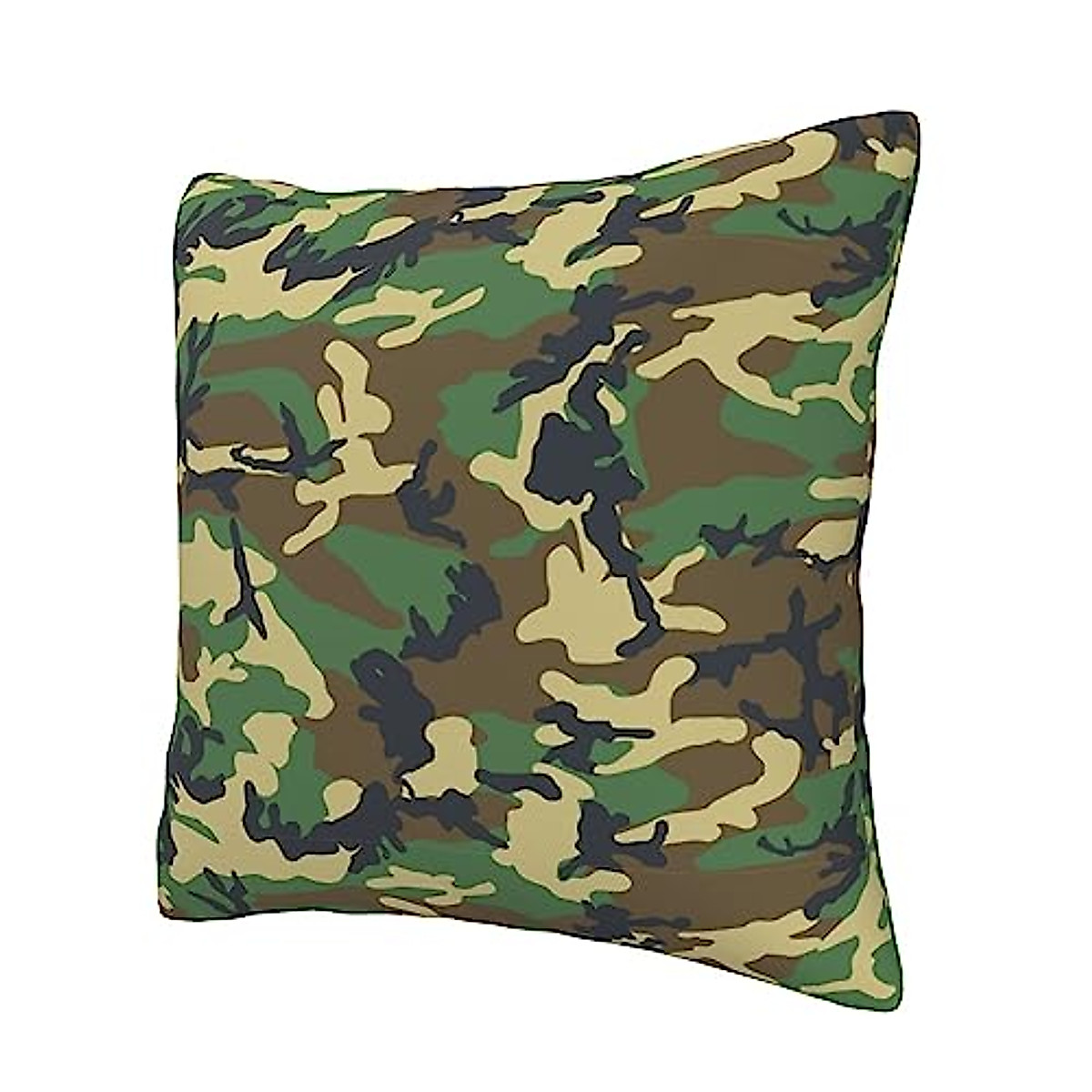WURTON Green Military Camo Print Throw Pillow Covers, Soft Square Cushion Case,for Sofa, Couch,Bed Chair-18 X 18 Inch