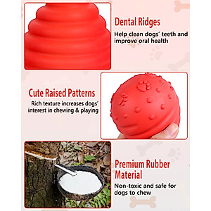 SCHITEC Treat Dispensing Dog Toy, Interactive Puzzle Slow Feeder Ball for Mental Stimulation, Rubber Enrichment Chew Toys for Small Medium Large Dogs