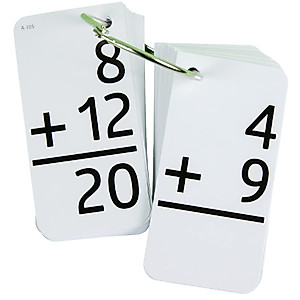 Star Right Education Addition Flash Cards, 0-12 (All Facts, 169 Cards) with 2 Rings - Addition Flashcards