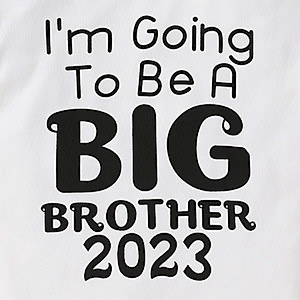 Toddler Kids Baby Boy Tee I'm Going to Be A Big Brother 2023 Shirt Long Sleeve T-Shirt Tops(2023#Gray Long Sleeve,18-24 Months)