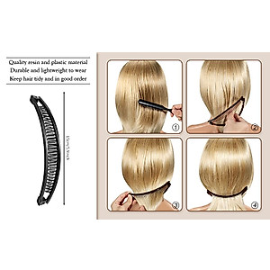 TUICARE 6 Pieces Clincher Combs Banana Combs Banana Clips Grip Comb Fishtail Fish Hair Lady Fish Shape Ponytail Banana Clip Girls Long Women Clamp Accessory