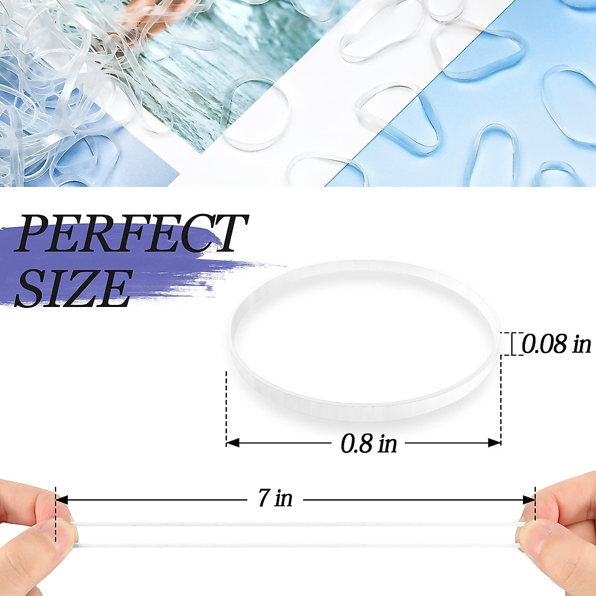 KANPRINCESS 1000PCS Hair Rubber Bands(clear)