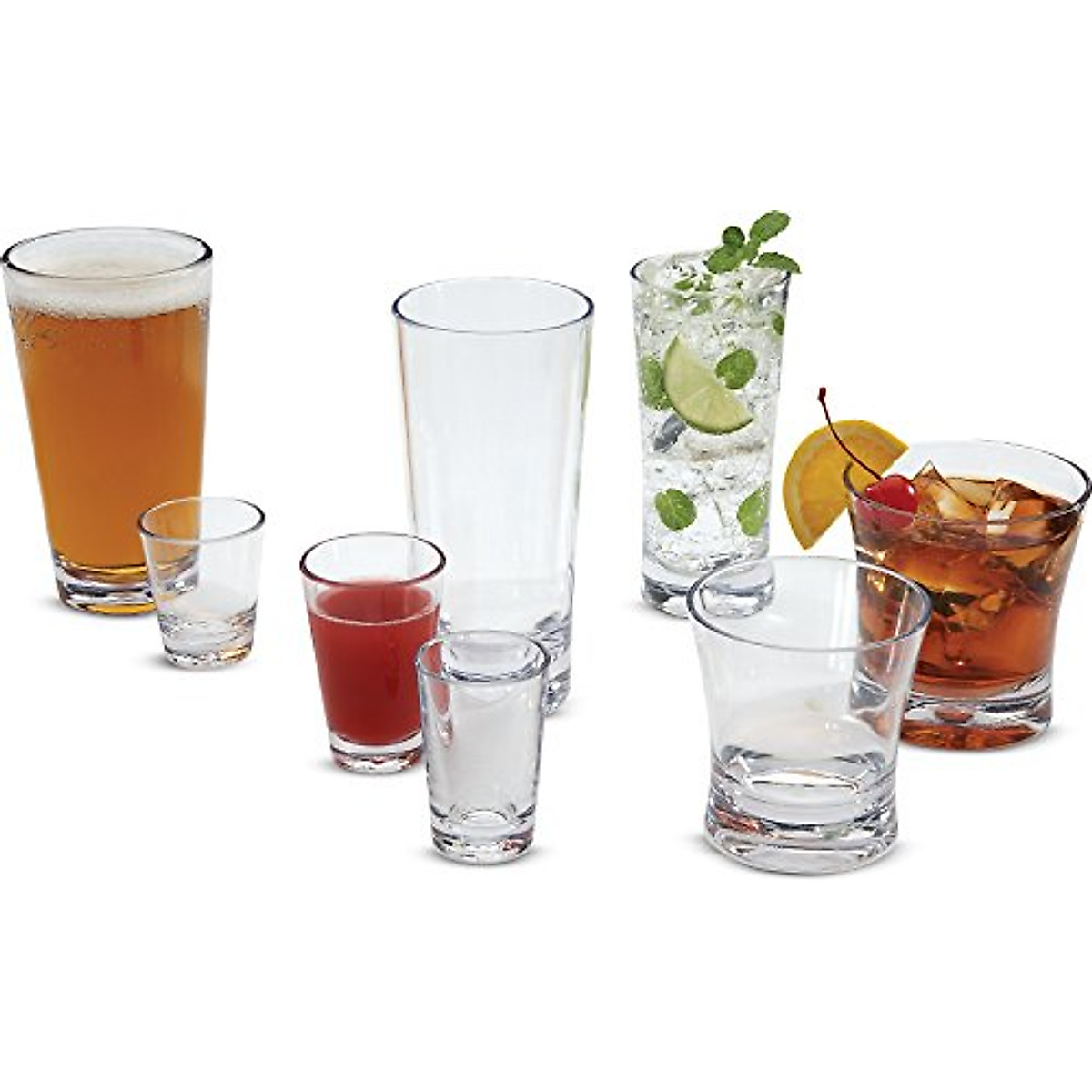 Carlisle FoodService Products Alibi Plastic Beverage Glass for Restaurant, Kitchen, and Bar, 13.9 Ounces, Clear