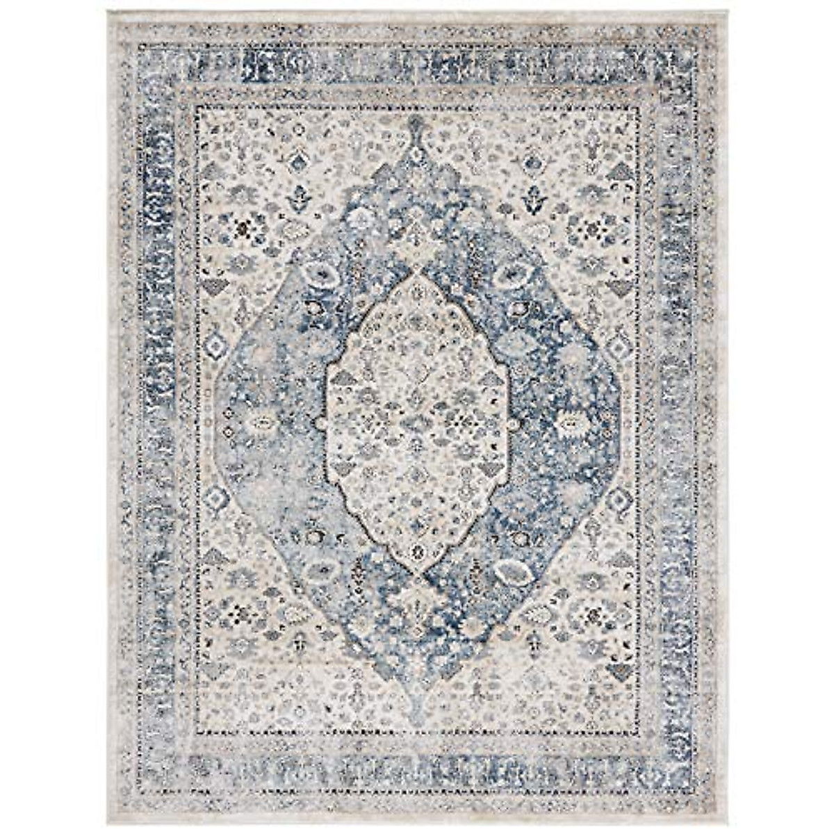 SAFAVIEH Oregon Collection Area Rug - 8' x 10', Beige & Grey, Oriental Distressed Design, Non-Shedding & Easy Care, Ideal for High Traffic Areas in Living Room, Bedroom (ORE896B)