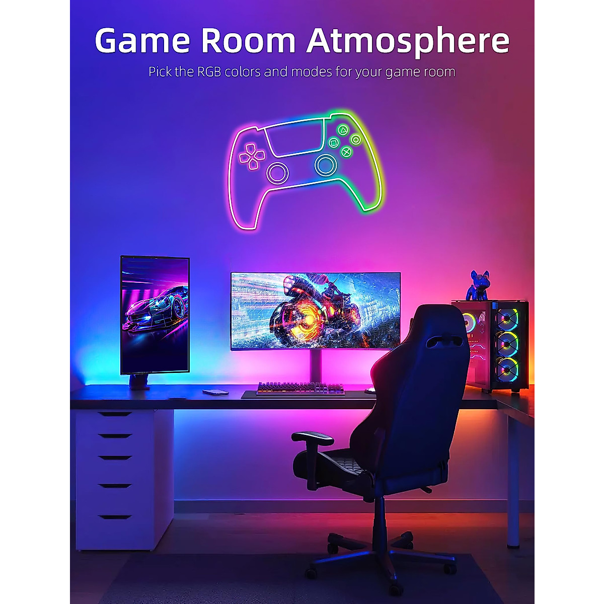 12v RGB Led Light Strip,Flexible Led Strip Lights IP65 Waterproof Cuttable Led Neon Flex Alexa WiFi Compatible Silicone 16.4ft Color Changing Bluetooth Phone App Control with Remote for Party DIY