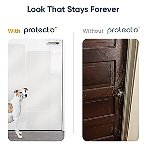 PROTECTO® Cat & Dog Scratch Door Protector for Indoors & Outdoors - 2-Pack 30" x 20" Transparent Door Protector from Dog Scratching, Smooth Deterrent Surface - Easy Installation with Sticky Pads