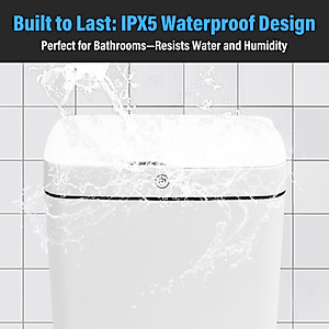 Sayene 4-Gallon Motion Sensor Trash Can Bathroom - Automatic Touchless Bathroom Trash Can with Lid, IPX5 Waterproof, Induction & Vibration Modes - Electric Small Motion Sensor Trash Can for Bathroom