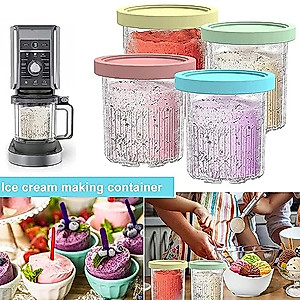 EVANEM Creami Deluxe Pints, for Ninja Pints,24 OZ Ice Cream Pint Containers Reusable,Leaf-Proof for NC500 NC501 Series Ice Cream Maker