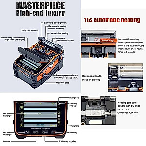 D YEDEMC SM&MM Automatic Fiber Optical Fusion Splicer Integrate Visual Fault Locator and Optical Power Meter (Ai-9) & Fiber Cleaver Kit (Green_Box_Ai-9)