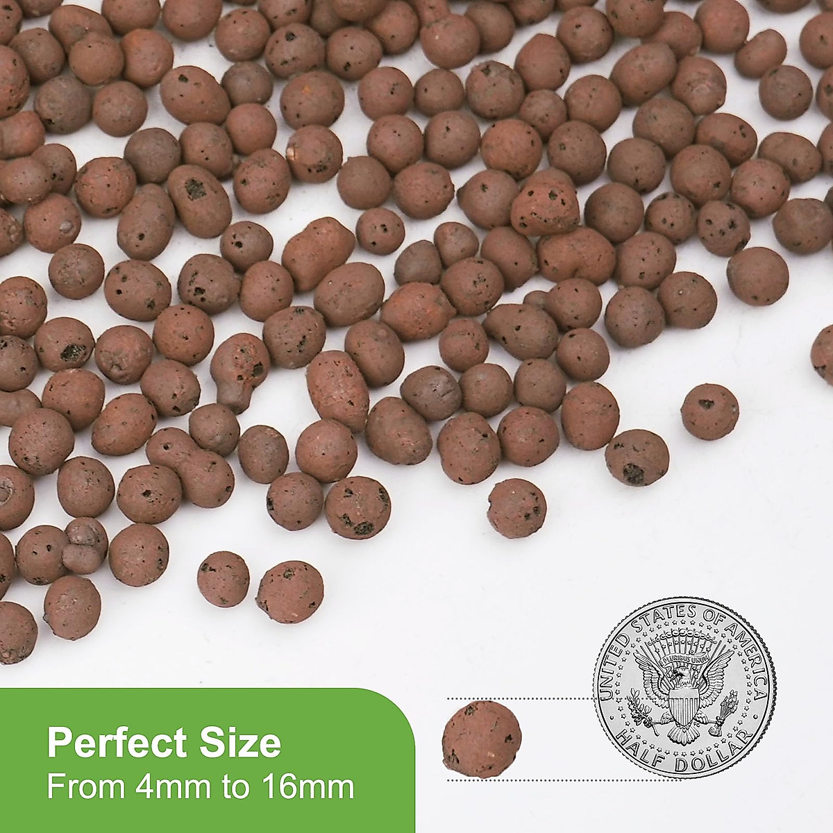 Pulovin 2.5 lbs LECA Balls for Indoor Plants, 4-16mm Clay Pebbles for Plants Hydroponic, Aquaponics, Natural Leca Balls for Soil Root Development, Orchid Potting Mix
