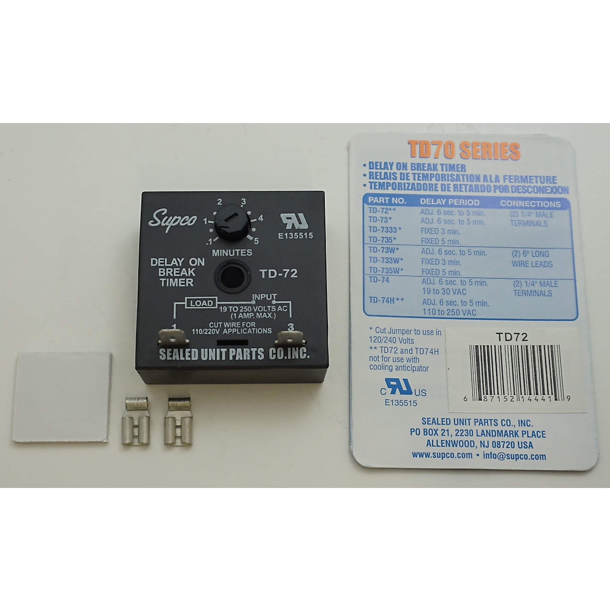 Supco Time Delay Break, Compressor Protector TD72