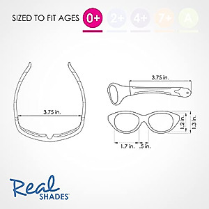 REAL SHADES Unbreakable Kids Sunglasses - 100% UV Protection and Shatterproof Lens with Adjustable Strap for Boys and Girls, Cherry Pink/Lime Green, Baby 0+