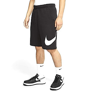 Nike Men's Sportswear Club Short Basketball Graphic, Black/White/White, Small
