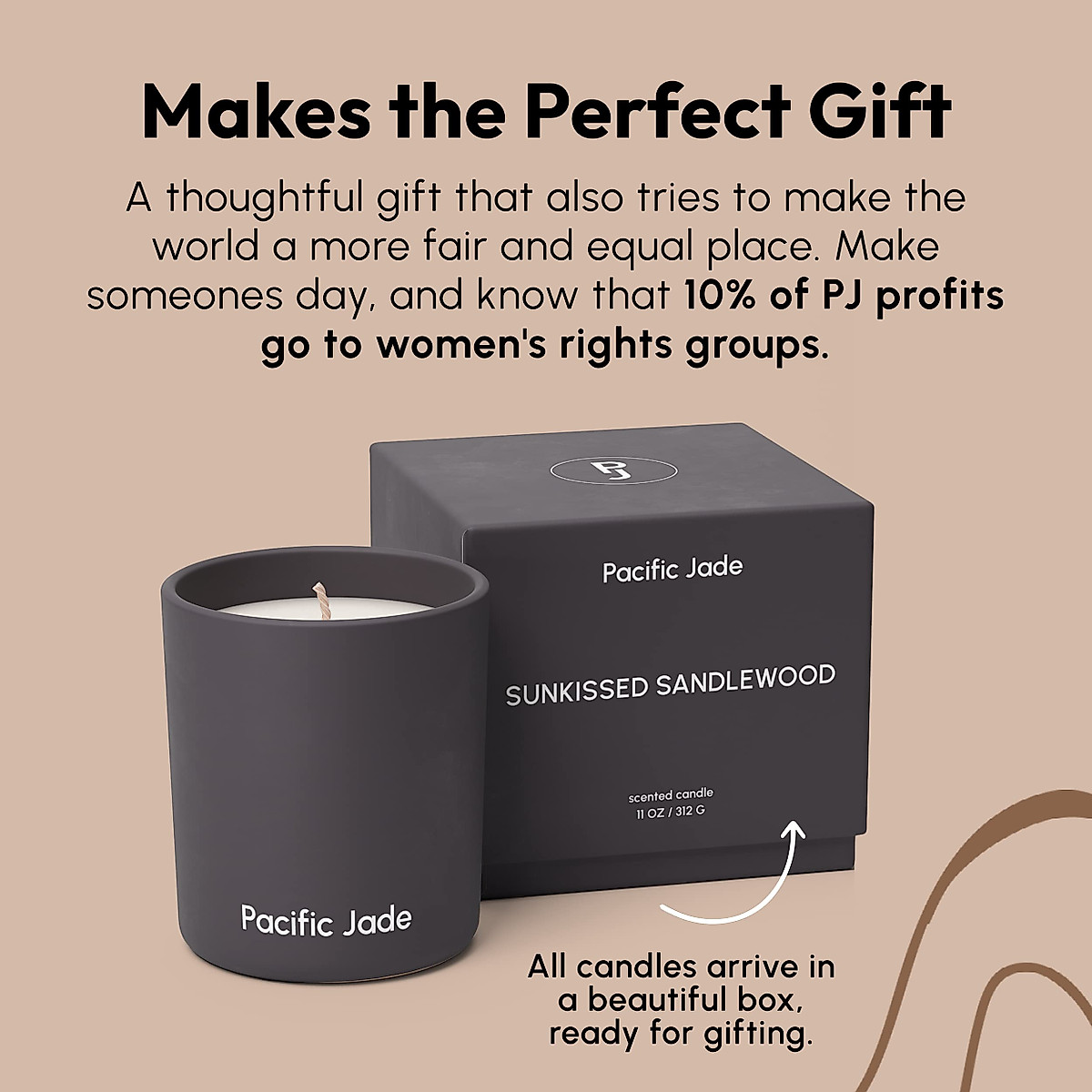 PACIFIC JADE Hand Poured 100% Natural Soy Candle 11oz - Luxury Fragrance in Matte Glass for Home or Gift - Premium Cotton Wick for 60 Hours Burn Time - Woman-Founded Brand (Golden Vanilla)