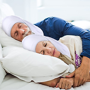 Geyoga 2 Pcs Men Silk Night Sleeping Cap Adjustable Drawstring Night Sleeping Cap with Pom Ball for Daily Use(White,Milk Fiber)