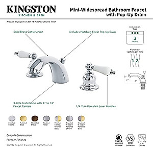 Kingston Brass KB948B Victorian Mini Spread Lavatory Faucet, Brushed Nickel, 4.5 x 3.5 x 2.06