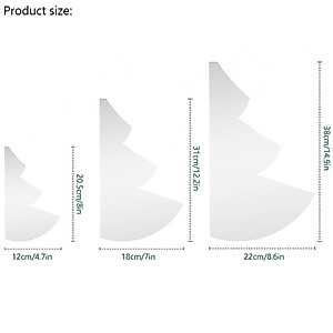 3 Pcs Fabric Christmas Tree Sewing Template,8/12/15 inch Christmas Tree Sewing Pattern Template Quilting Template,Handmade Christmas Tree Quilting Set Pattern Template,DIY Xmas Decor